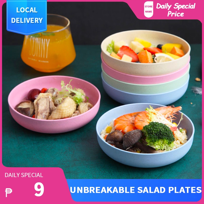 Unbreakable Dinner Plates Round-shaped Deepen Dishes for Fruit Salad ...
