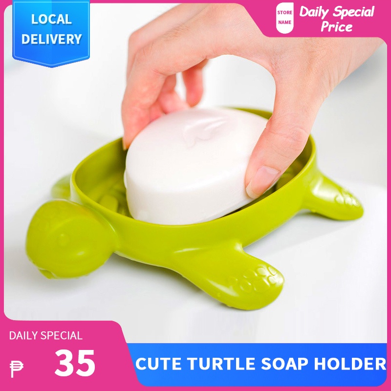 Cute Turtle Soap Dish Holder with Drainer for Bathroom Shower Kitchen ...