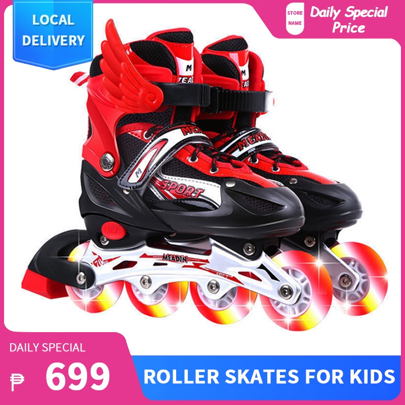 Roller Skates Adjustable Inline Skates with All Illuminating Wheels ...