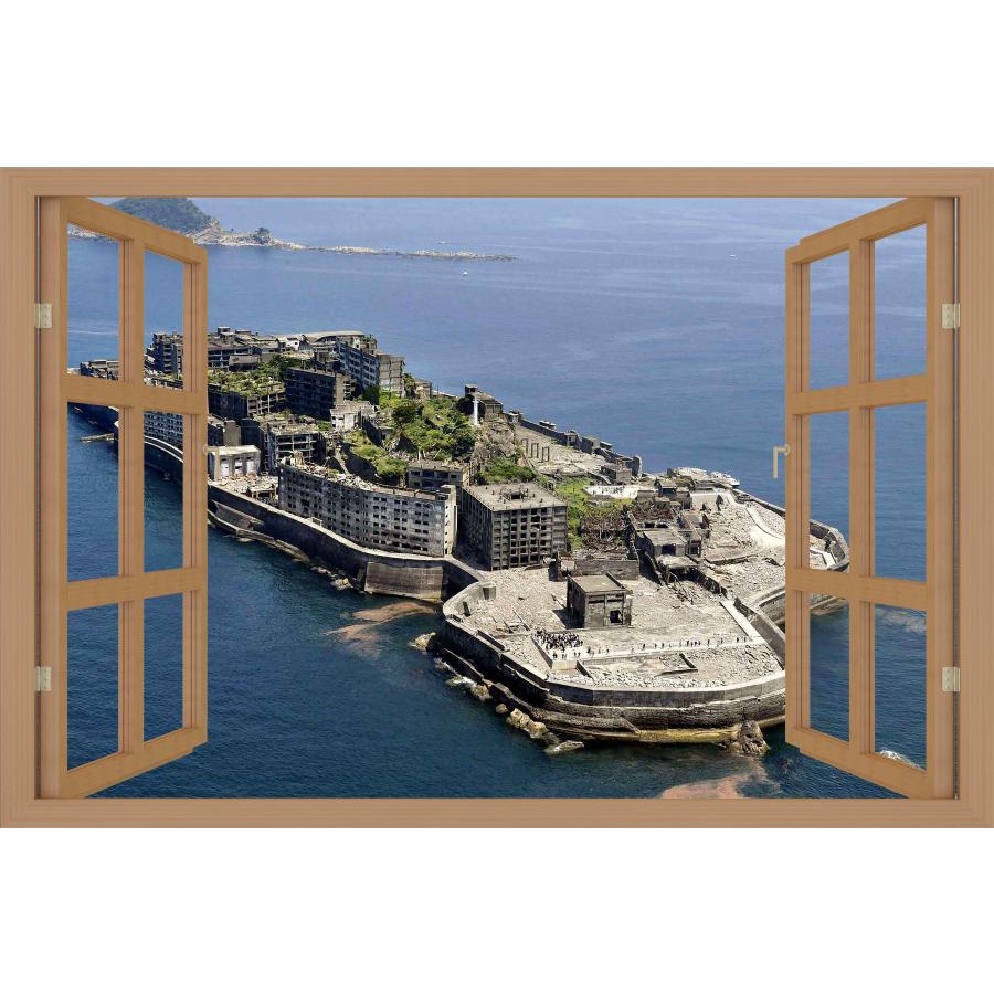 Sea 3D Window View Sticker Wall Art Vinyl Decal Summer Beach Landscape ...