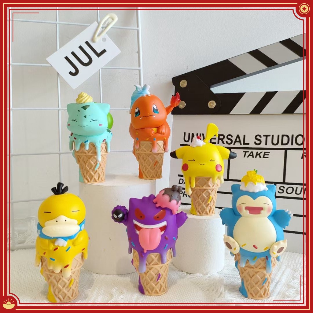 Anime Pokemon figure Toy Pokémon Ice Cream Pika action figure Doll ...