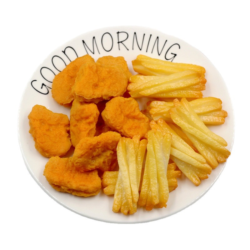 Realistic Artificial Fried Chicken Fake French Fries Food Model Fast ...