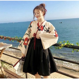 Kimono Sakura Japanese Style Floral Print Vintage Dress Woman Oriental ...