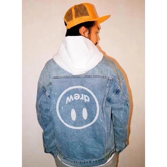 DREW HOUSE denim jacket Justin Bieber with the same denim jacket inkjet ...