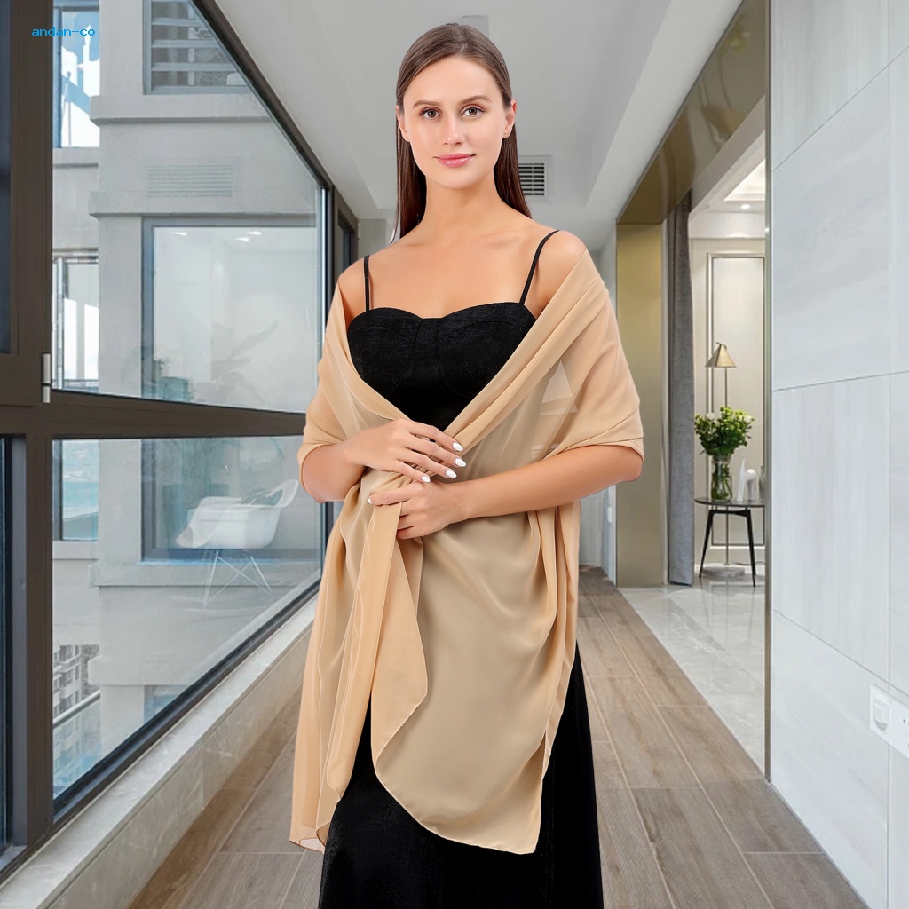 andan Party Shawl Scarf Bride Shawl Stunning Solid Color Chiffon ...