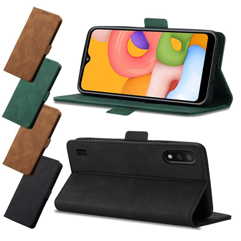 For Samsung Galaxy A01 Phone Case Simplicity Leather Leather Case Cover ...