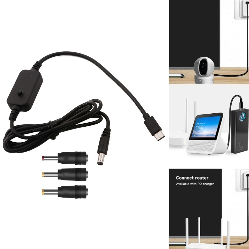 Cons USB C to 3 5x1 35mm 5V 9V 12V 12V 20V 3A Adjustable Voltages Cable ...