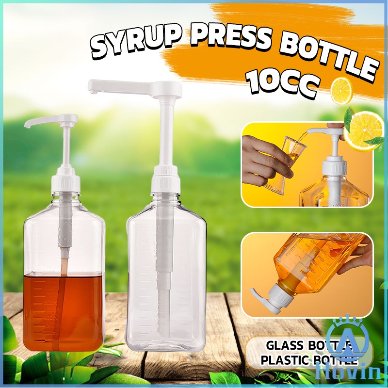 Plastic Glass Syrup Container with Pump (10cc) - For Sugar Syrup ...