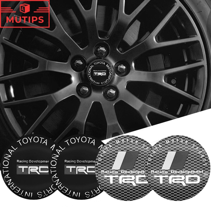 Toyota TRD 4Pcs/set 56mm Car Wheel Hub Cap Sticker Metal Emblem ...