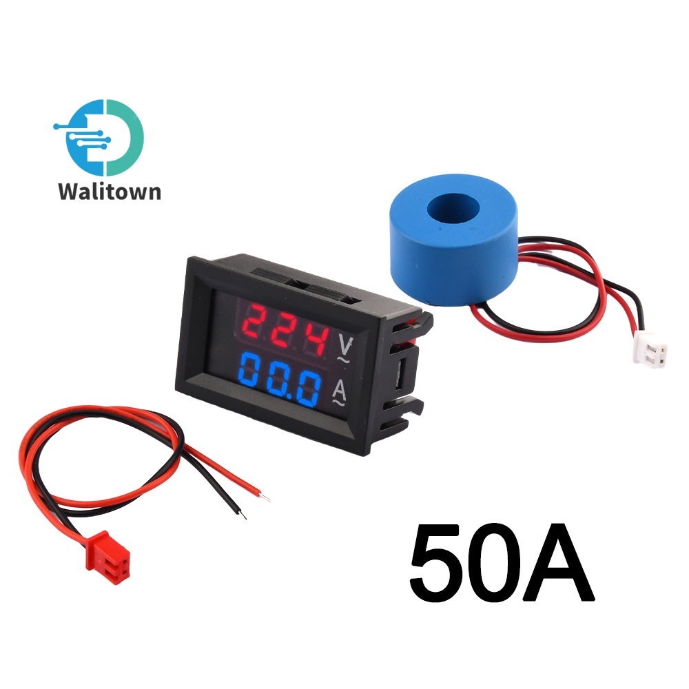AC 60V-500V 10A/50A/100A Digital Ammeter Voltmeter Multimeter Panel ...
