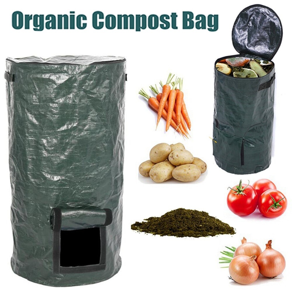 128L Garden Compost Bag 45*80CM Planting Potato Grow Bag Waterproof PE ...
