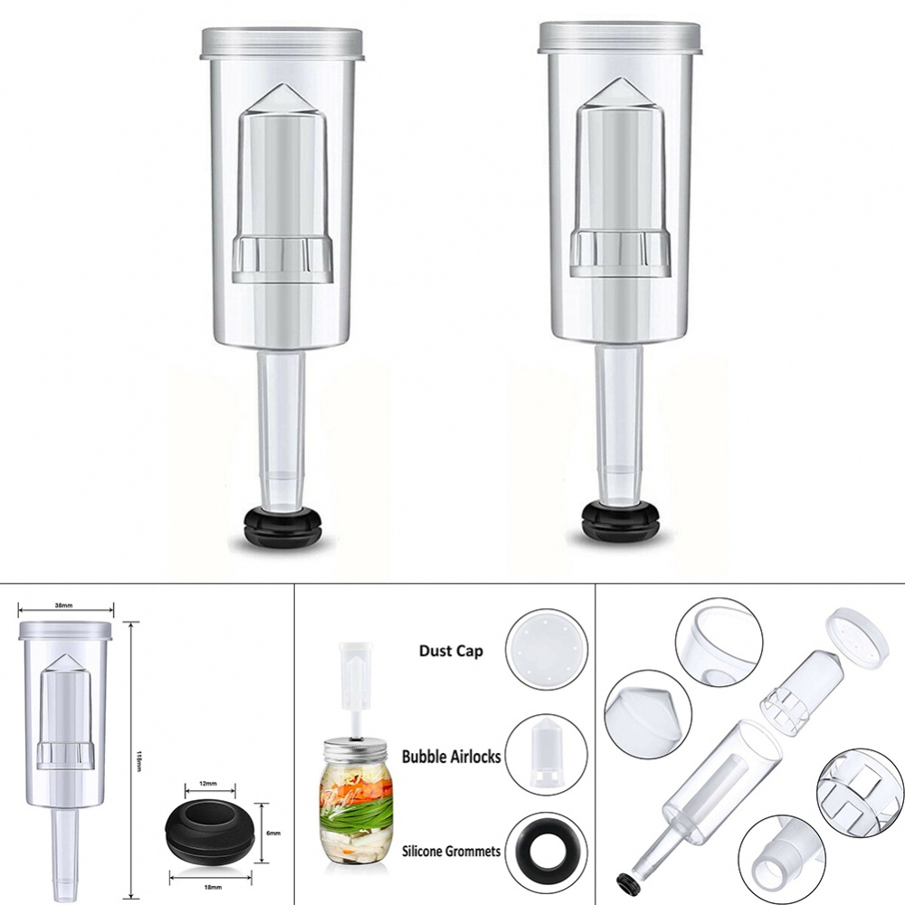 Clear and Sturdy 3 Piece Airlocks for Beer and Wine Fermentation Set of ...