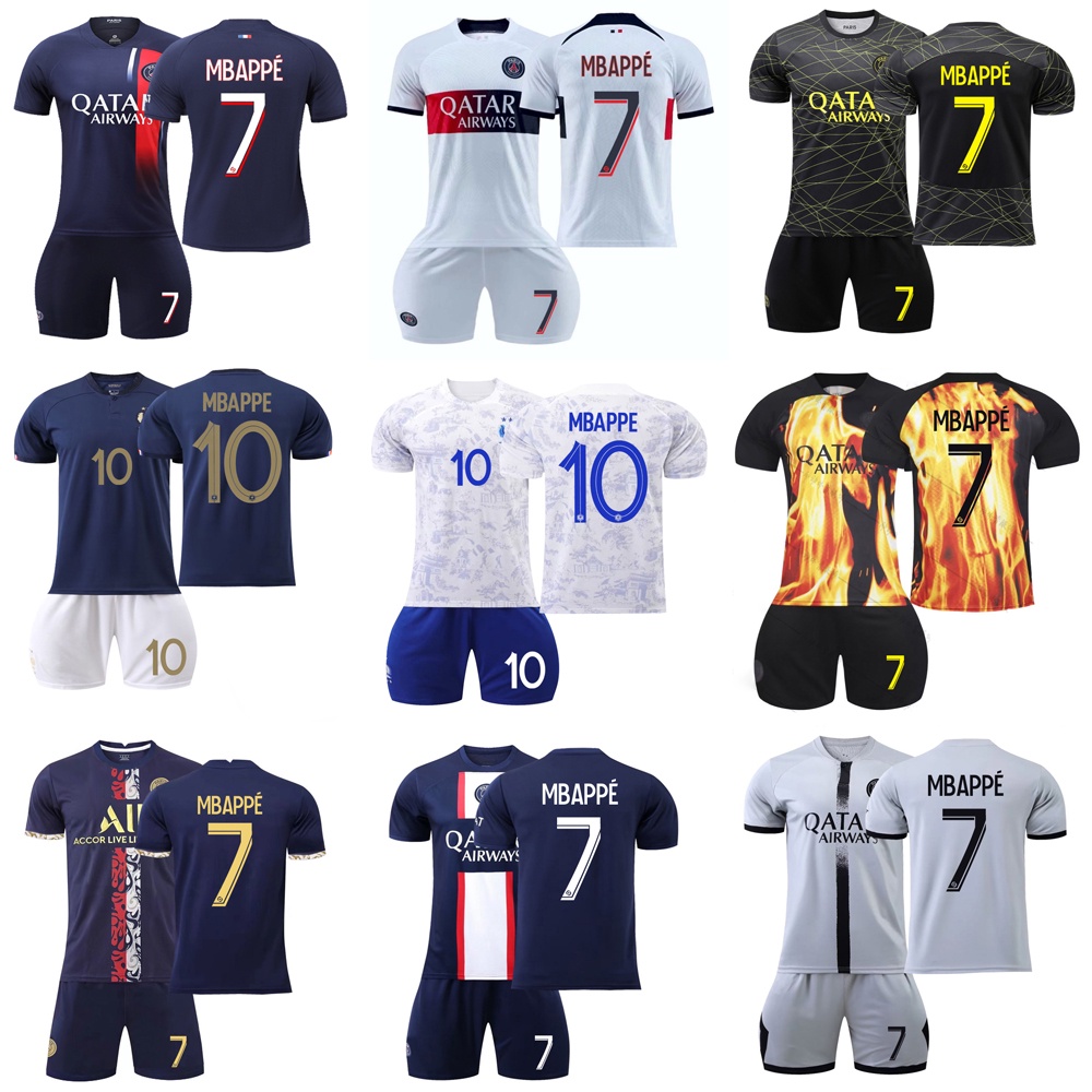 Kylian Mbappe Jersey Sets Football Clothing Suits for Men's | Shopee ...