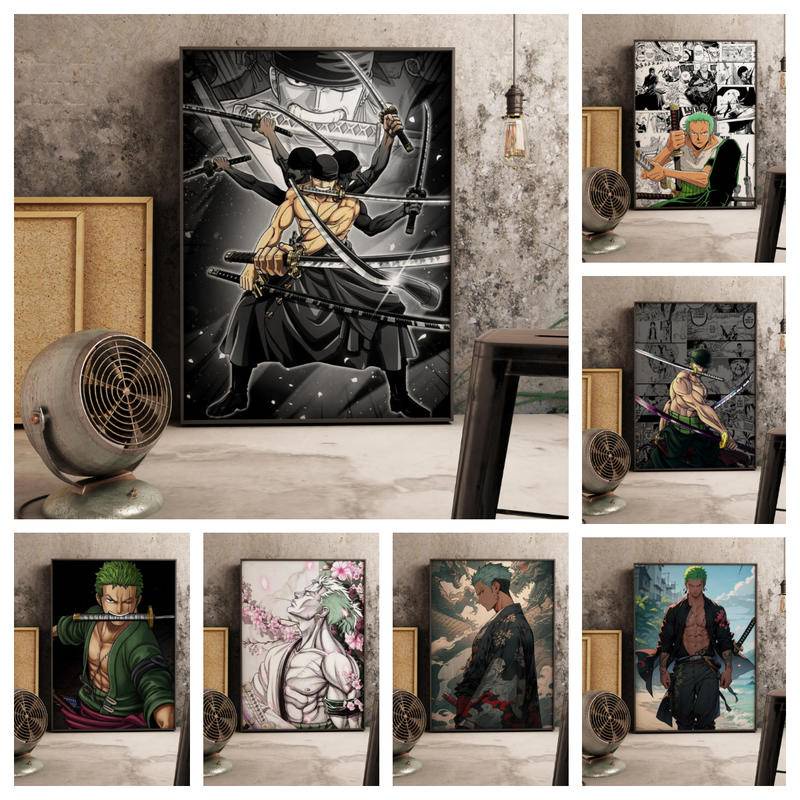 Anime One Piece Zoro Wall Art Canvas Painting Posters Prints Wall ...