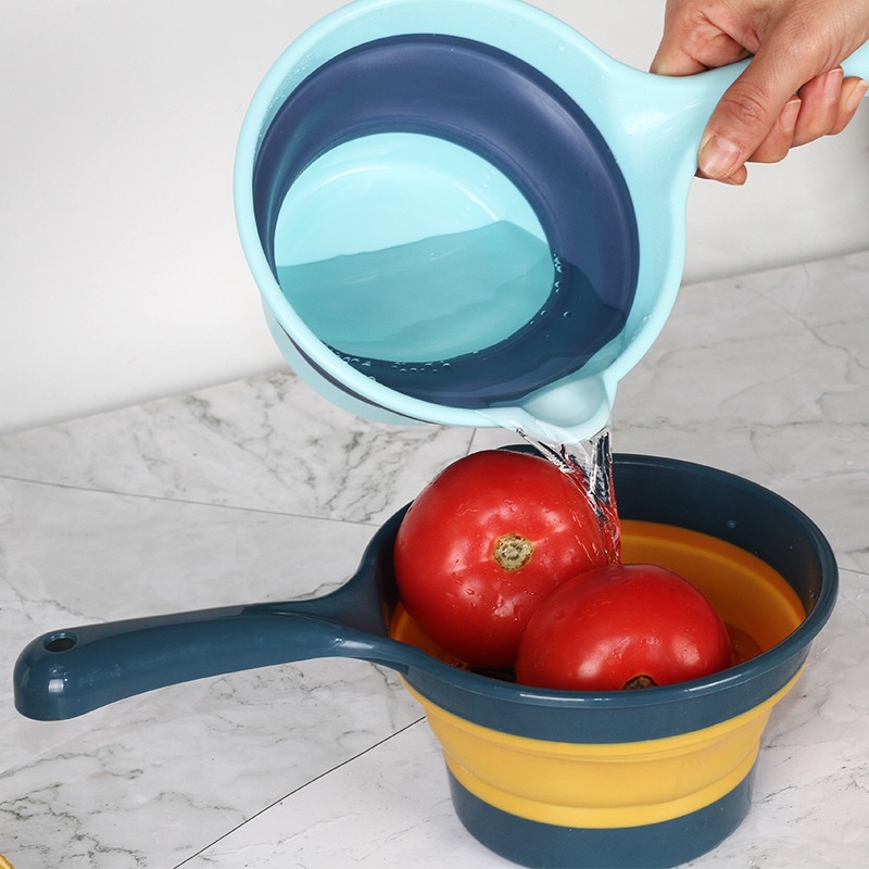 Fold Water Scoop Long Handle Thickening Ladle Fruit Vegetable Washing ...
