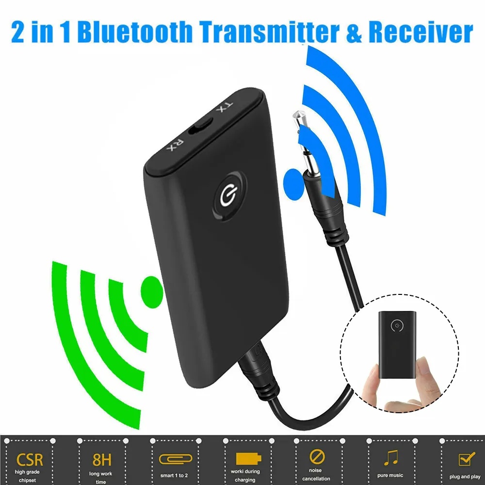 2 in 1 5.0 Bluetooth Wireless Audio Transmitter and Receiver A2DP HIFI ...