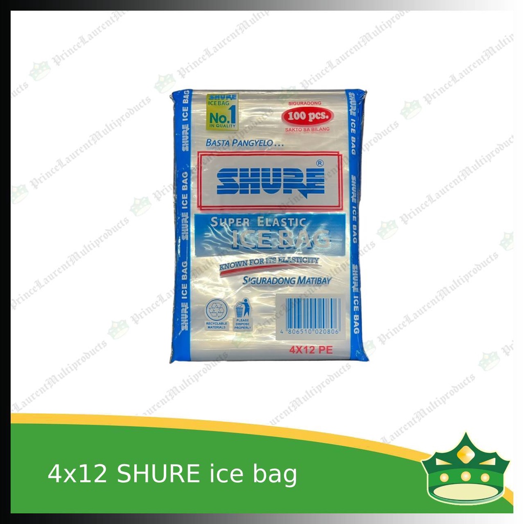 [500 pcs] SHURE plastic ice bag, ice tubig, ice water 4x12 inches ...