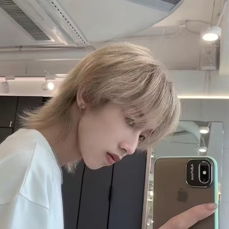 Japanese mullet head cos wig, male medium length straight hair wig ...