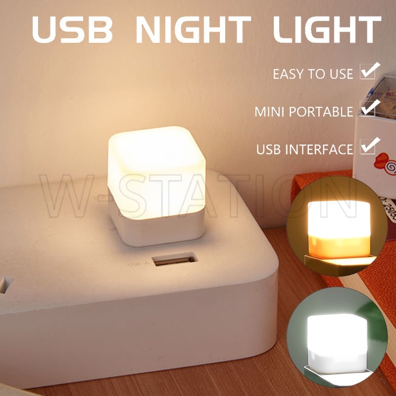 1Pc Square USB Plug Lamp /Mini Portable Energy-saving LED Night Light ...