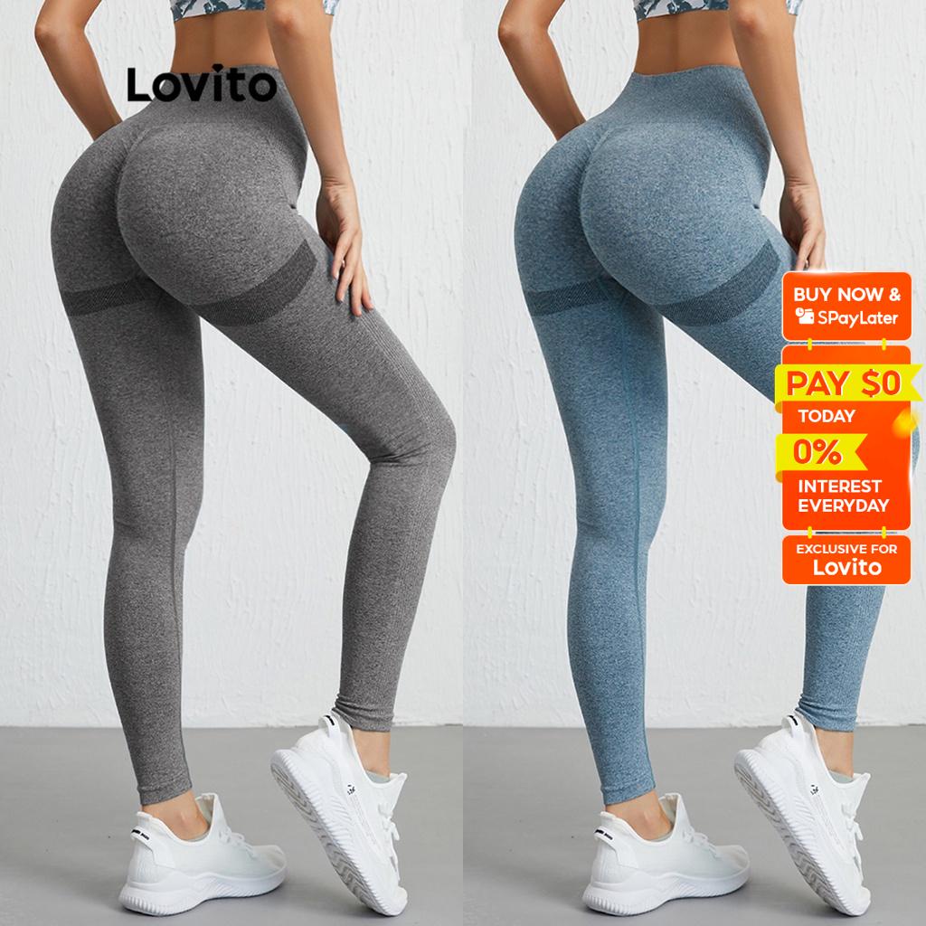 Lovito Plain Quick Drying Comfortable Seamless Modified Buttocks