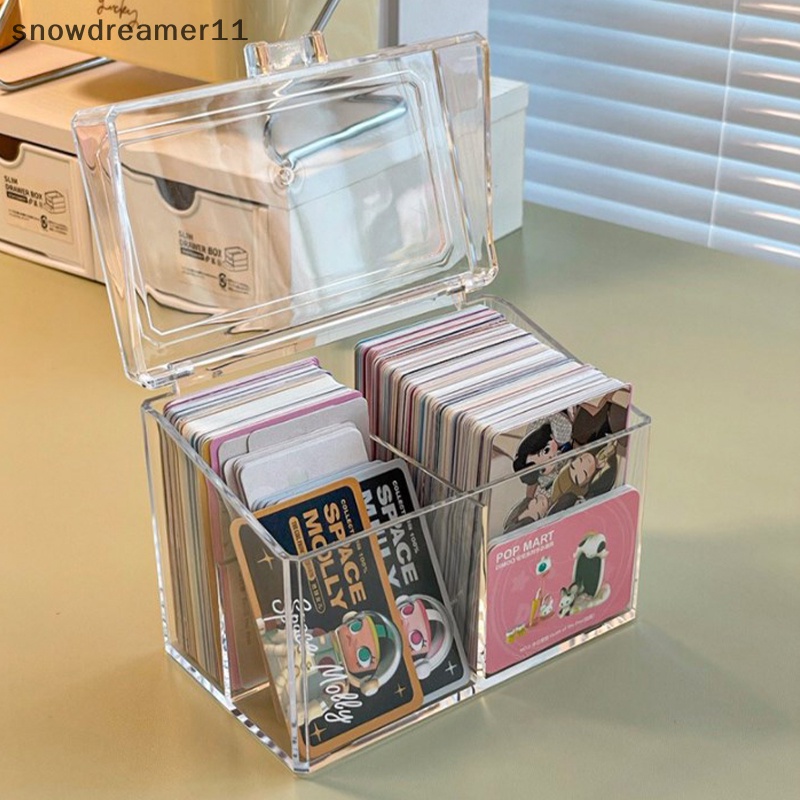Snph Transparent Acrylic Card Storage Box Holds 400 Postcards 12x10.5cm ...