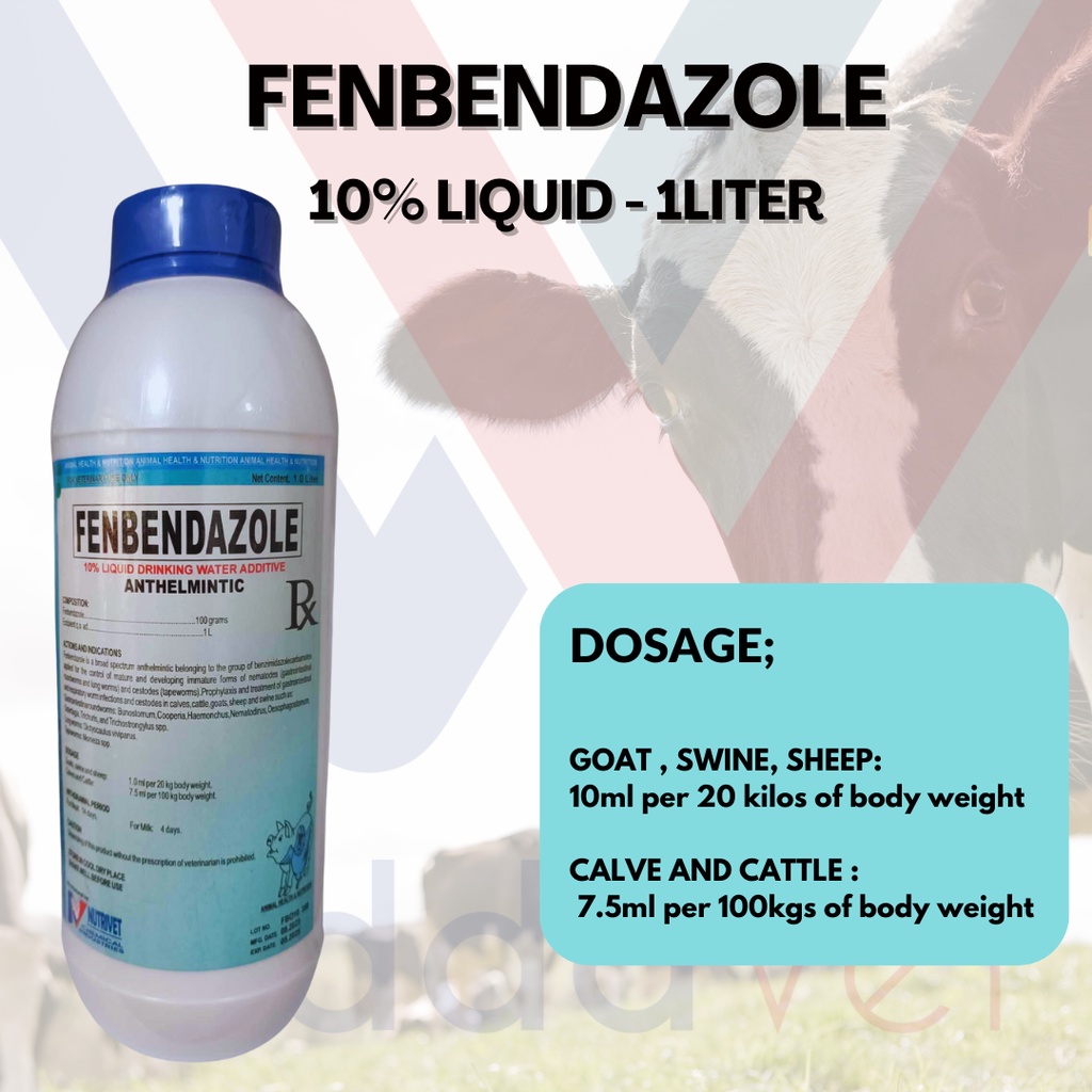 Fenbendazole 1 liter 10% for ruminants Dewormer sa Kambing Tupa Baka ...