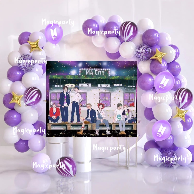 58pcs/set BTS Balloon Garland Arch Kit Agate balloon Balloon Birthday ...