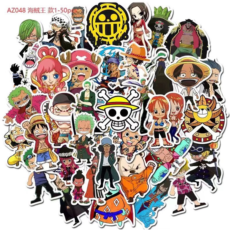 50Pcs/Set One Piece Sticker DIY Fashion Waterproof Luggage Laptop ...