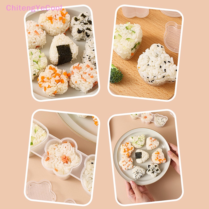 【HGPH】 2023 New Cute White 3 Grid Sushi Mold Bento Rice Ball Sushi Tool Set Seaweed Rice Ball ...
