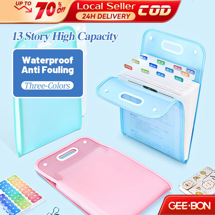 GEEBON 13 Grids File Folder Multi-layer Document Bag File Organizer ...