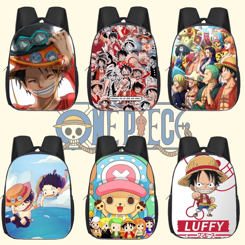 One Piece Cartoon Backpack Lufei Cartoon Character Backpack Large ...