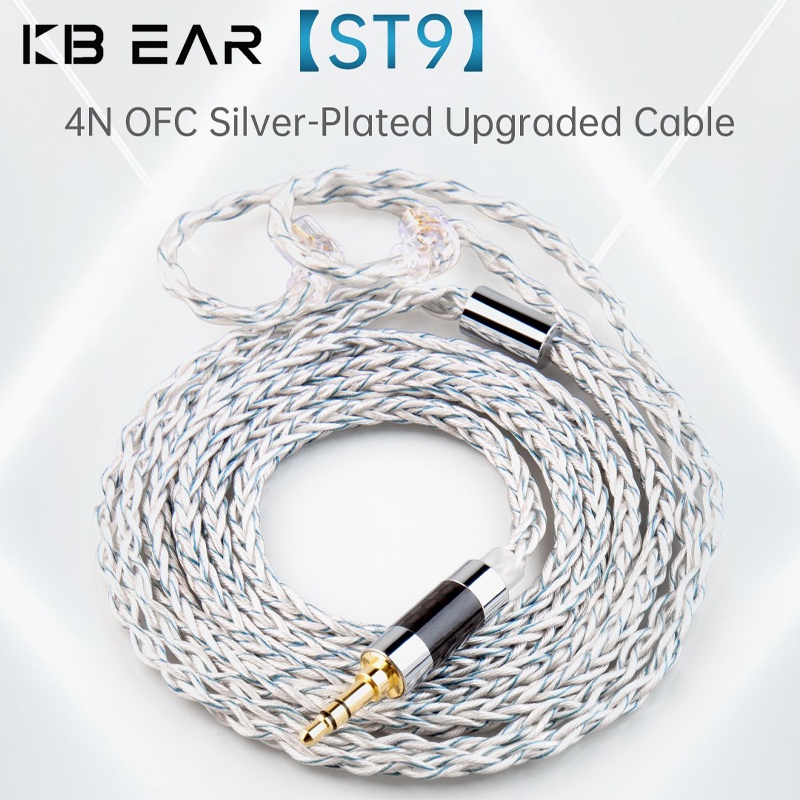 KBEAR ST9 8 Cores 4N Gold-plated Silver-plated OFC Hybrid Braided Cable 3.5mm Plug QDC Enclosed ...