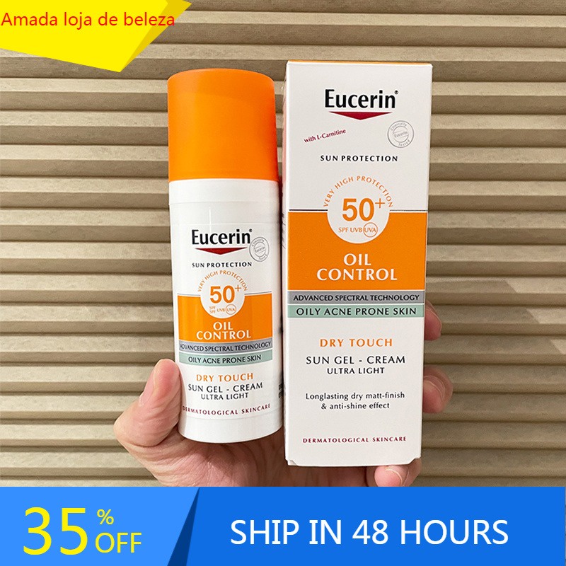 Eucerin Oil Control Sun Gel-Cream SPF 50+ Face Sunscreen UVA/UVB ...
