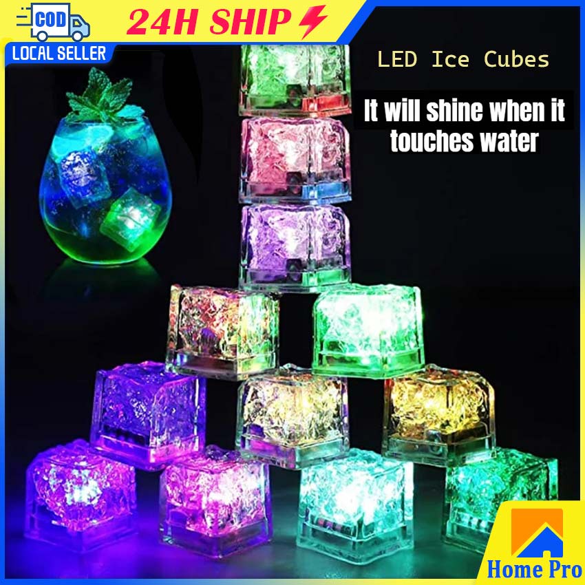 LED Ice Cubes Glowing Party Ball Flash Light Party Luminous Neon ...