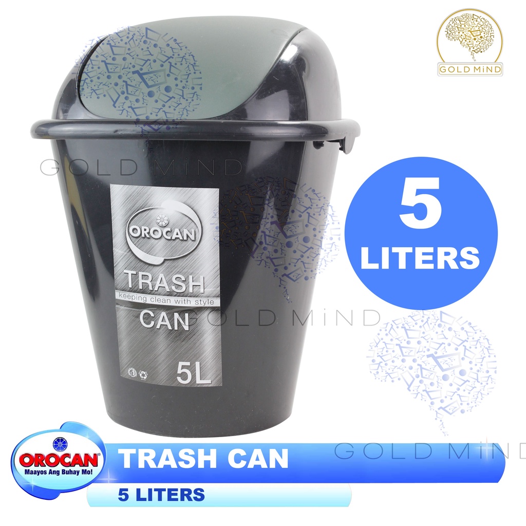 Orocan Trash Can with Swing Cover / Trash Bin Garbage Can Basurahan 5 ...