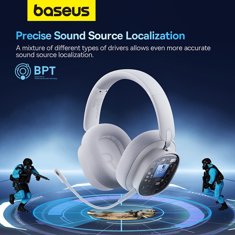 Baseus GH02 Gaming Wireless Headphone with Mic Over-Ear Headphones ...
