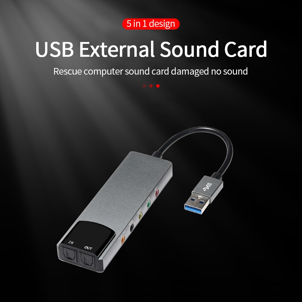 USB External Optical Sound Card Multi-functional Aluminium with Mixing ...