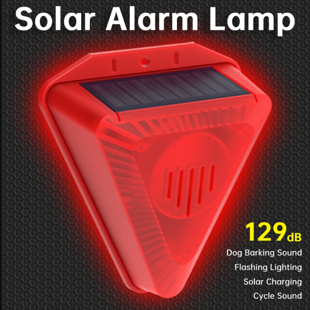 New Triangle Solar Sound & Light Alarm Lamp Outdoor Waterproof Siren ...