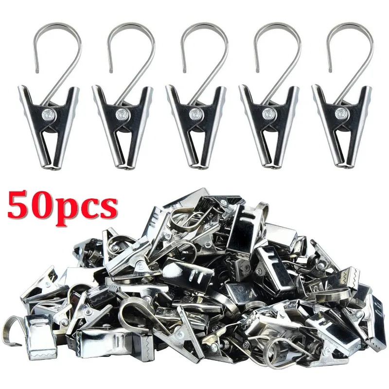 10/30/50Pcs Simple Window Curtain Clips for Picture Displaying Hooks ...