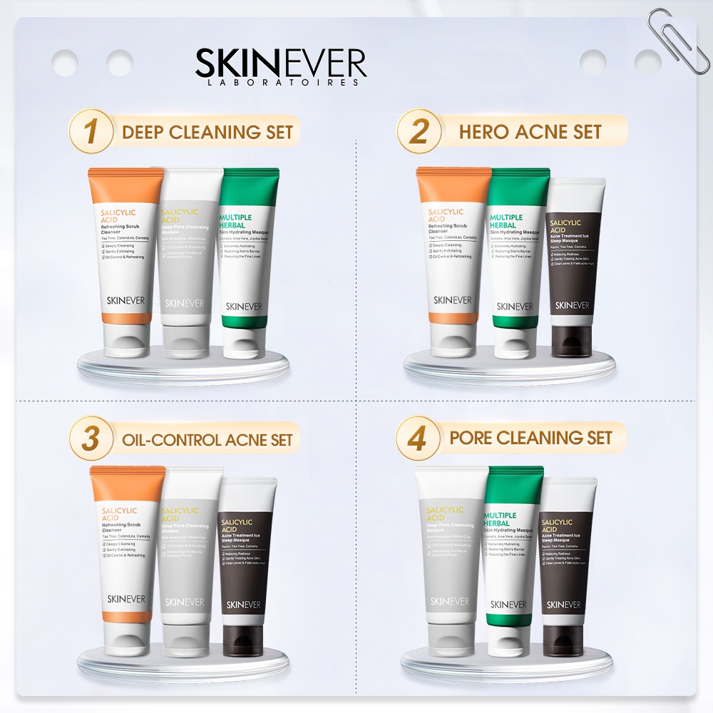 SKINEVER FDA Salicylic Acid Set Hydra Moist Sleep Mask+ Refreshing ...