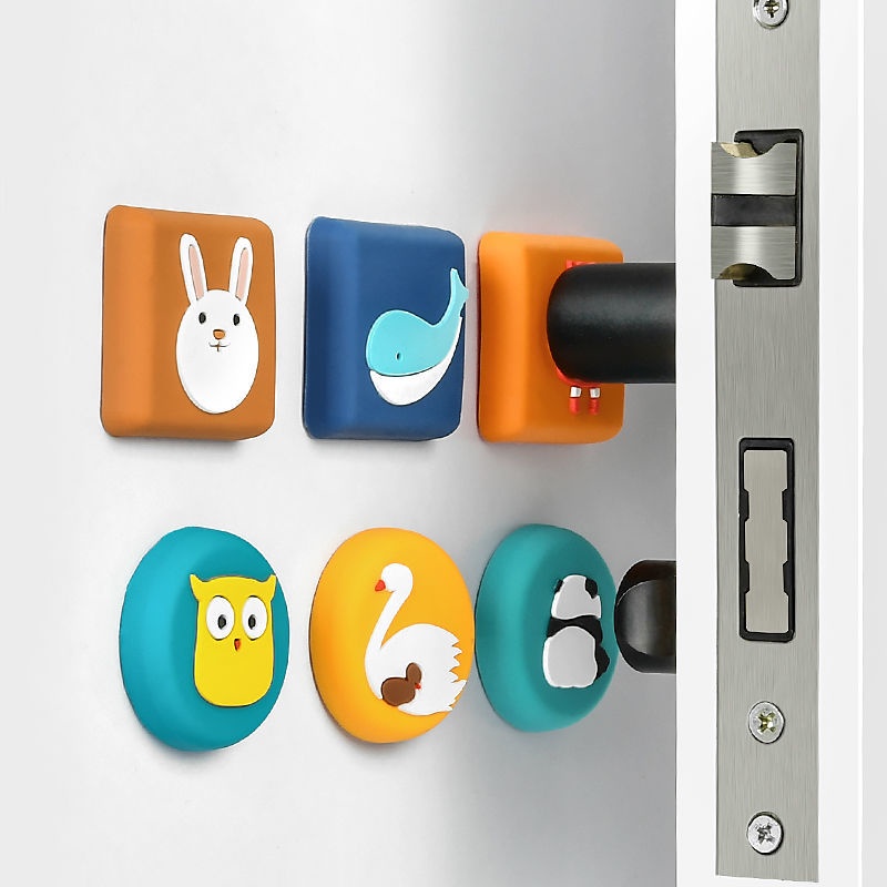 Cartoon anti-collision mat door handle wall sticker behind the door ...