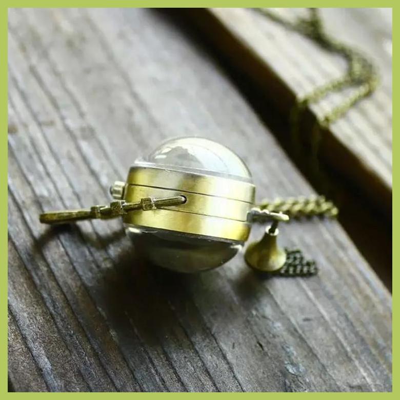 Crystal Balls Bronze Pocket Watch Fisheye Glass Balls Watch Concave And ...