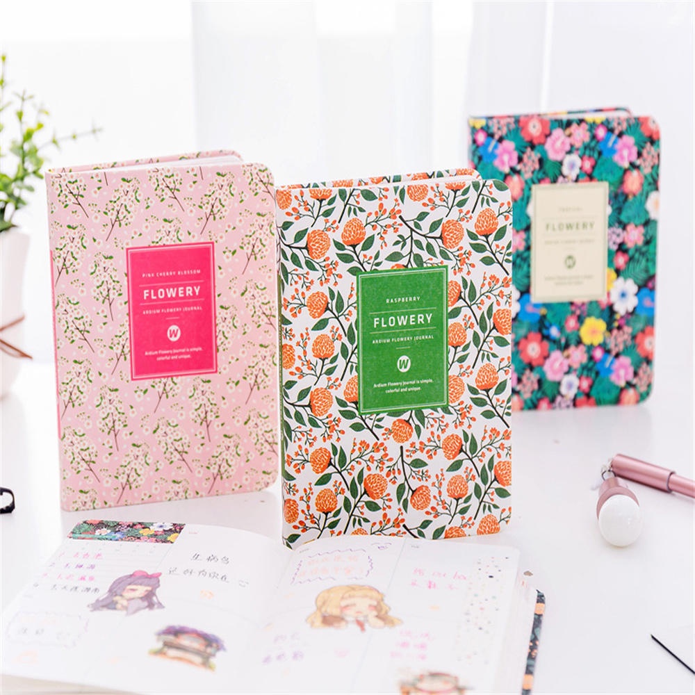 A6/A5 Agendas Notebook Vintage Flower Schedule Yearly Diary Weekly ...
