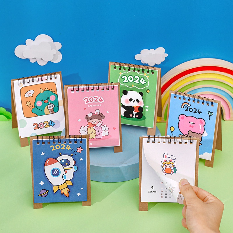Mini Cartoon 2024 Desk Calendar Office School Desktop Small Planner ...