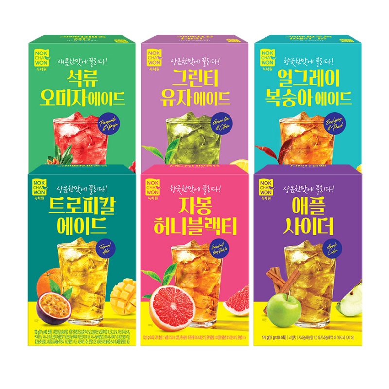 NOKCHAWON Ade 10 Sticks / Grapefruit Honey Black Tea / Tropical / Apple ...