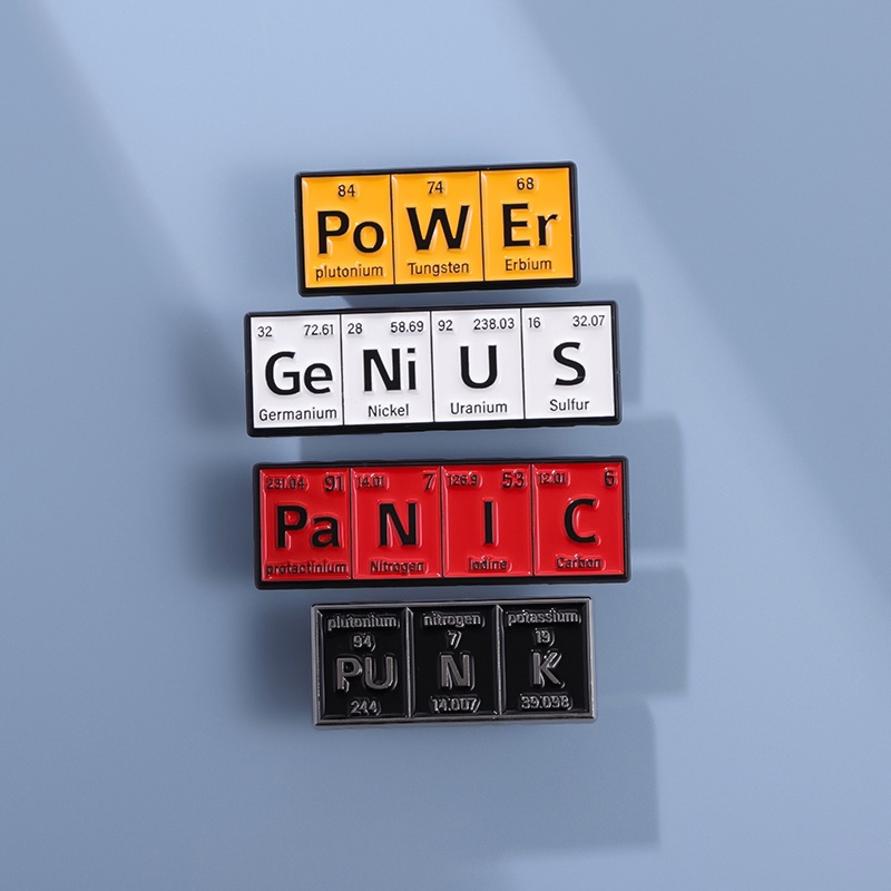 Chemical Element Symbols Enamel Pins Science Metal Brooch Creative ...