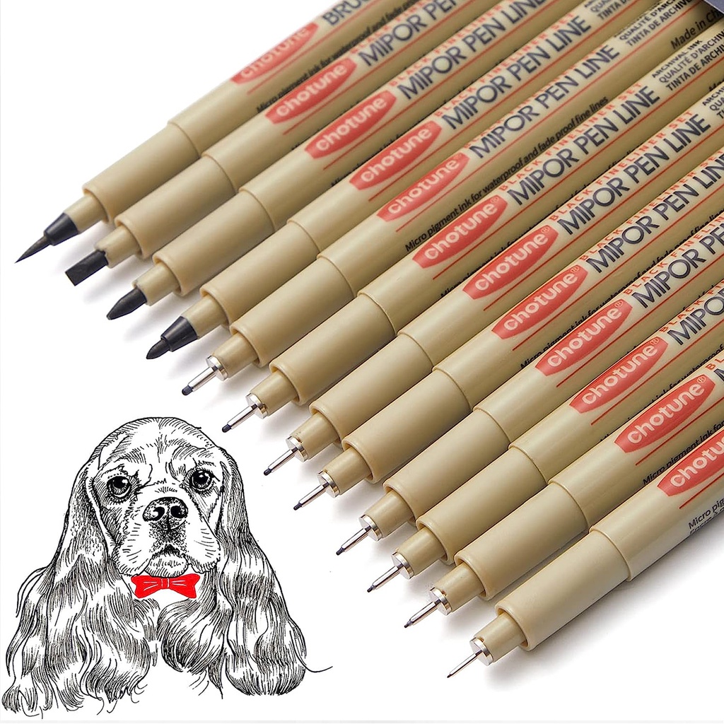 12PCS Manga Needle Waterproof Hook Line Pens Set for Sketch Drawing ...