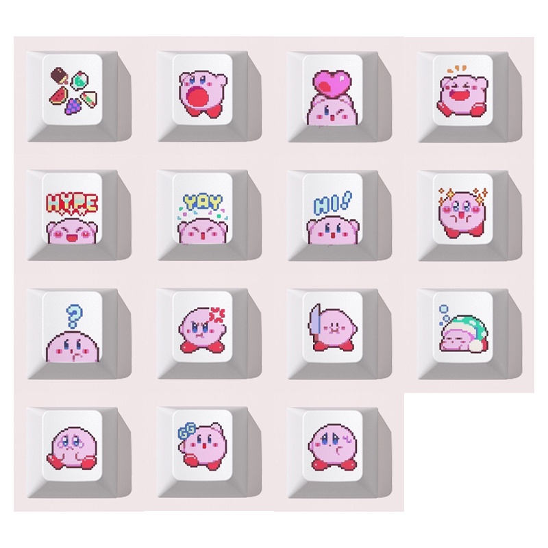 4pcs Kirby Random Keycaps Set Cherry Profile R4 Height PBT Super Cute ...