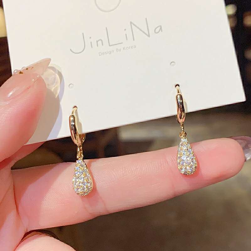 New Water Drop Earrings set Hoop Earings for Women Hypoallergenic Hikaw ...
