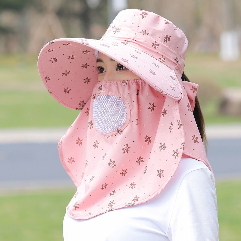 Women's tea picking hat, face protection, sun protection, sunshade hat ...